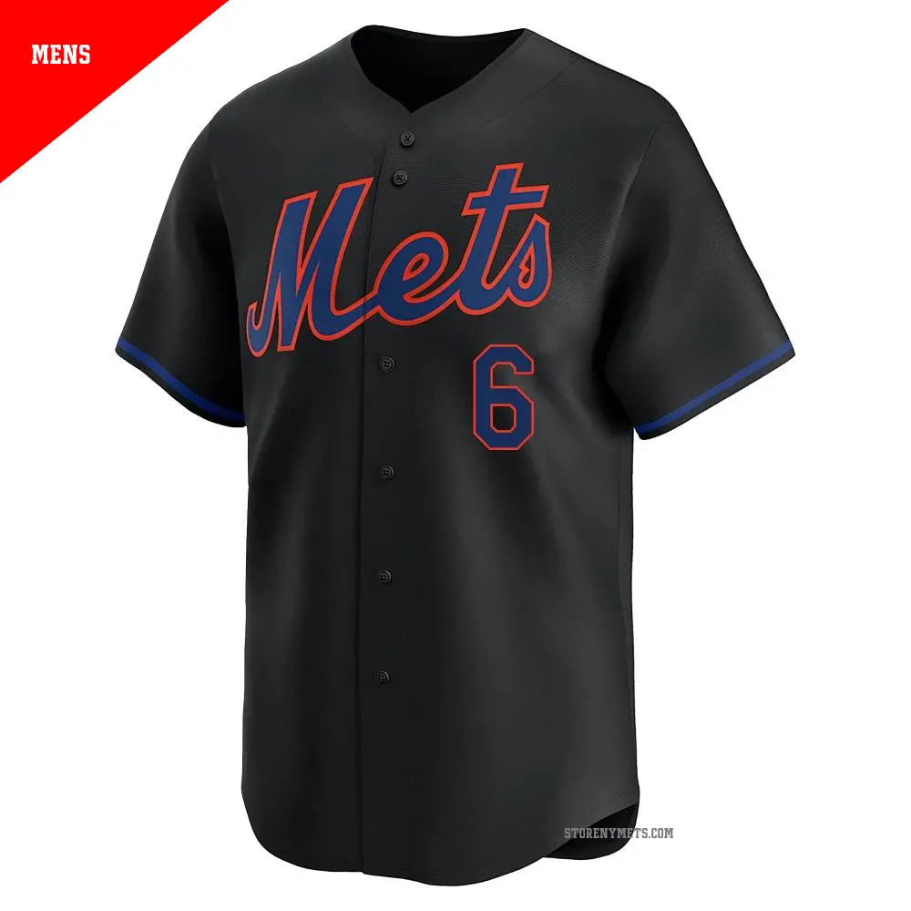 Men's #6 Starling Marte New York Mets Black Limited Men's #6 Starling Marte New York Mets Black Limited